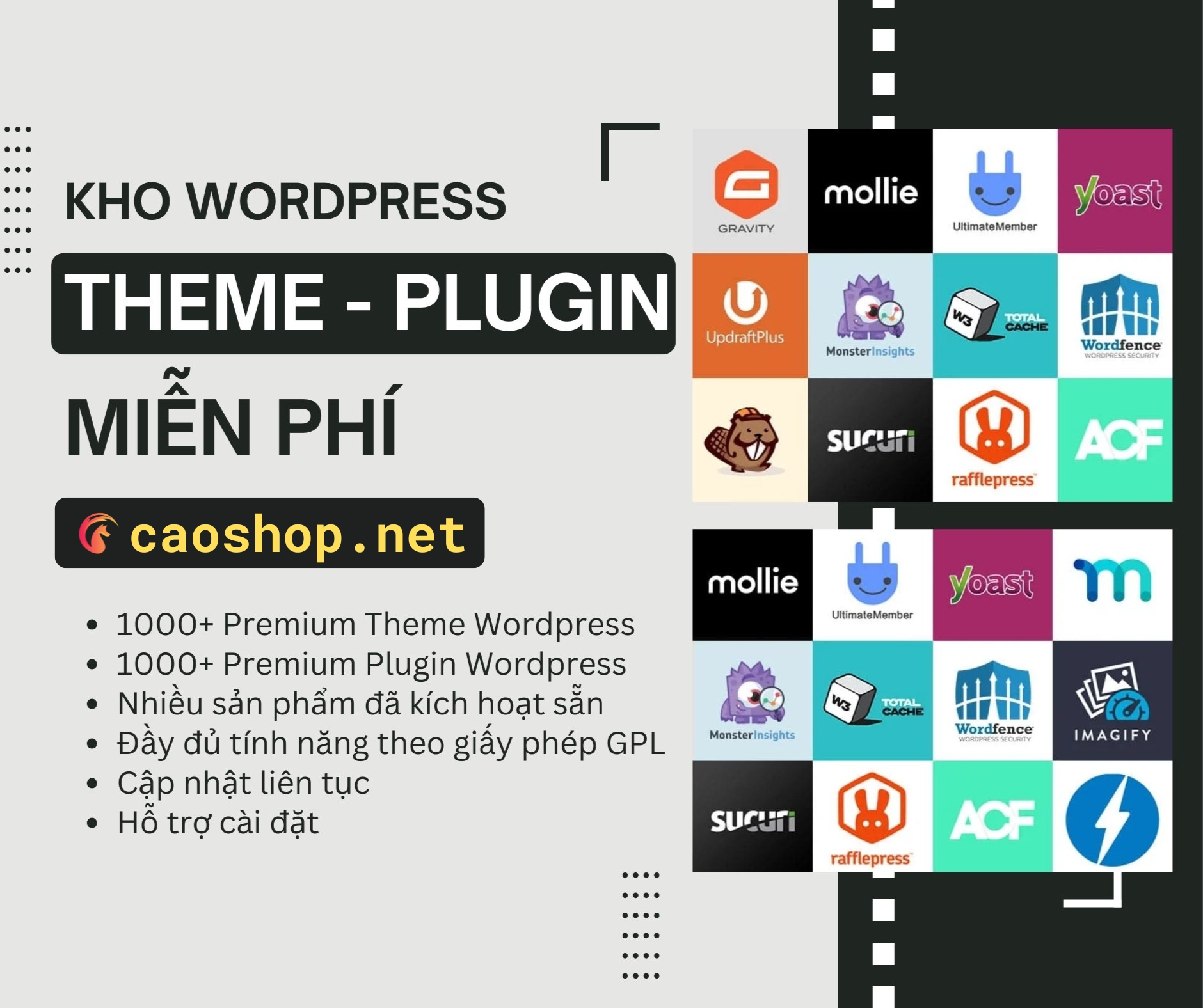 Kho plugin và theme Wordpress miễn phí - Cáo Shop